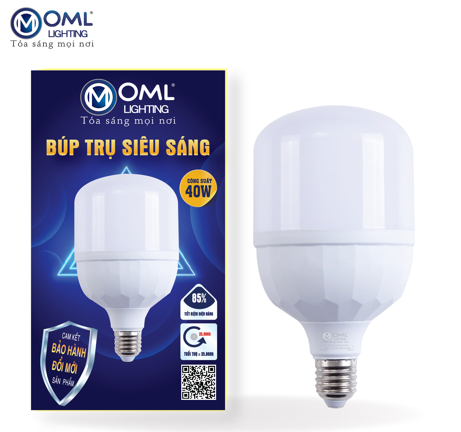 BÚP TRỤ SIÊU SÁNG DOB 40W - Đèn LED OML Lighting